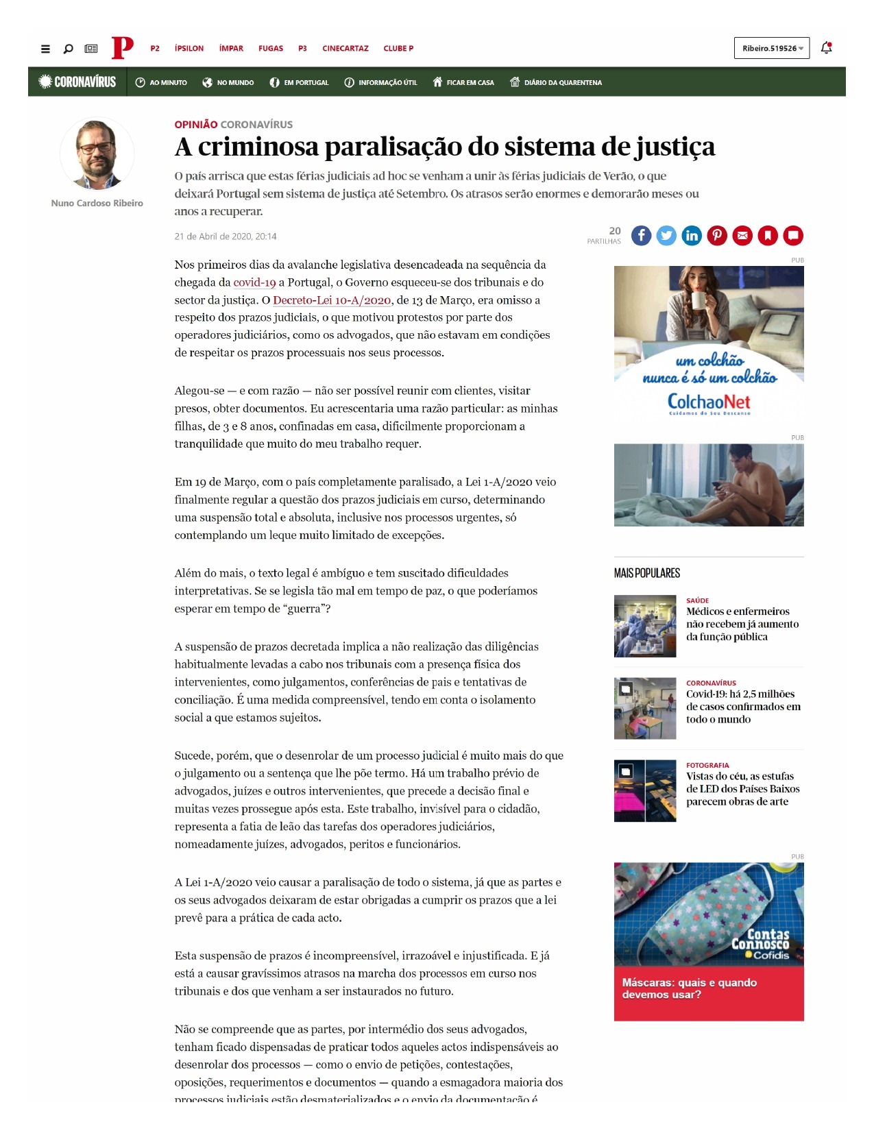 The criminal paralysis of the justice system – opinion article by Nuno ...