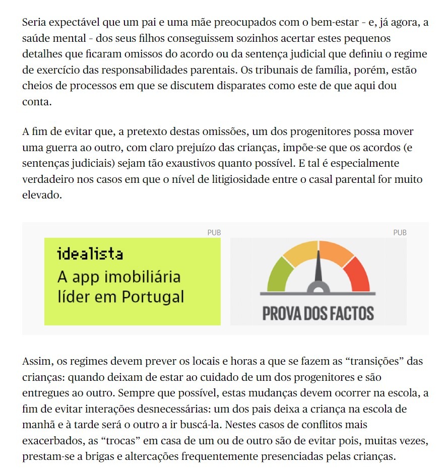 Regras a observar nos acordos sobre as responsabilidades parentais – artigo de opinião de Nuno ...